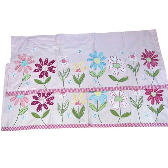 Pottery Barn | Accents | Pottery Barn Flower Applique Pink Curtain ...